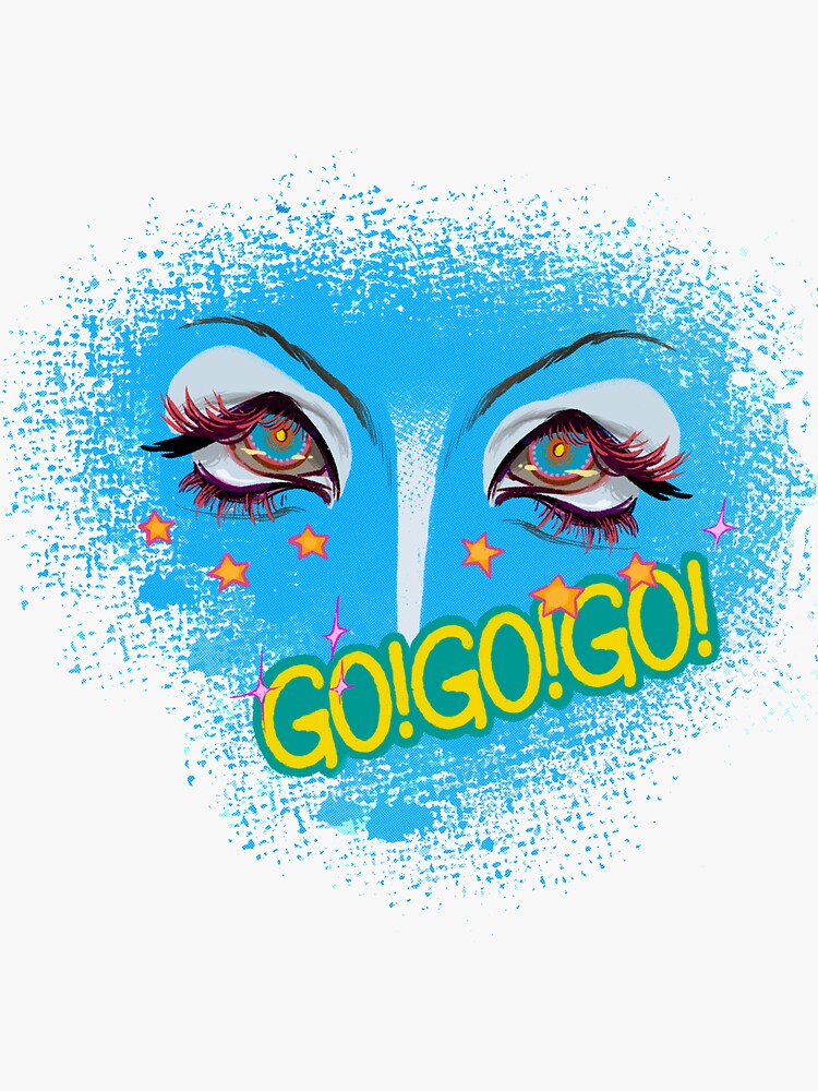 "Gyaru Eyes BLUE!" Sticker for Sale by TheeFlea | Redbubble