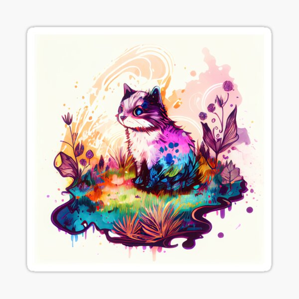 "Spirit animal : Cat" Sticker for Sale by CEVmemories | Redbubble