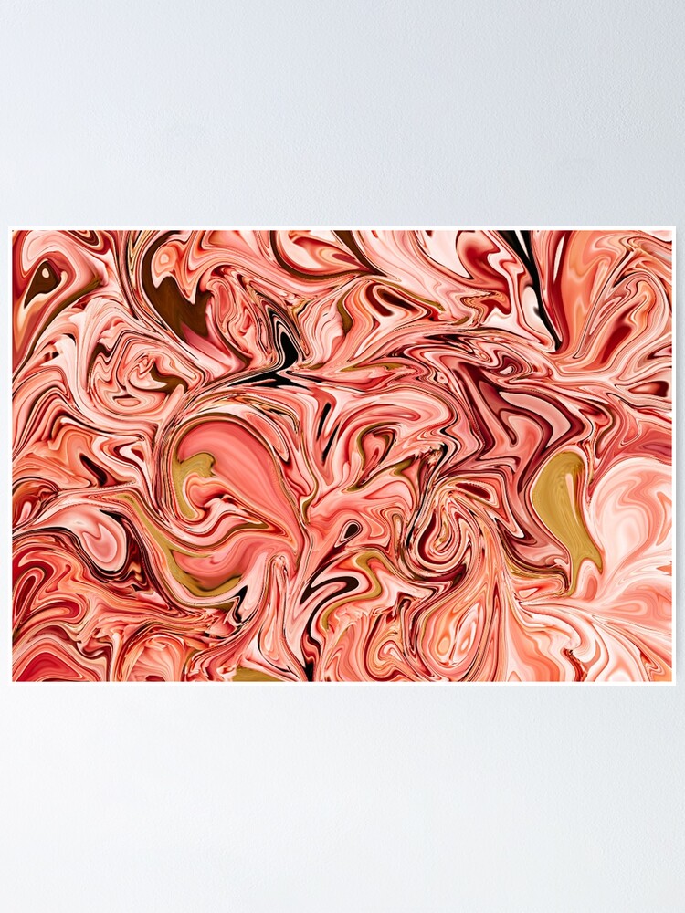 "Red And Peach Theme Abstract" Poster for Sale by procreativefox ...