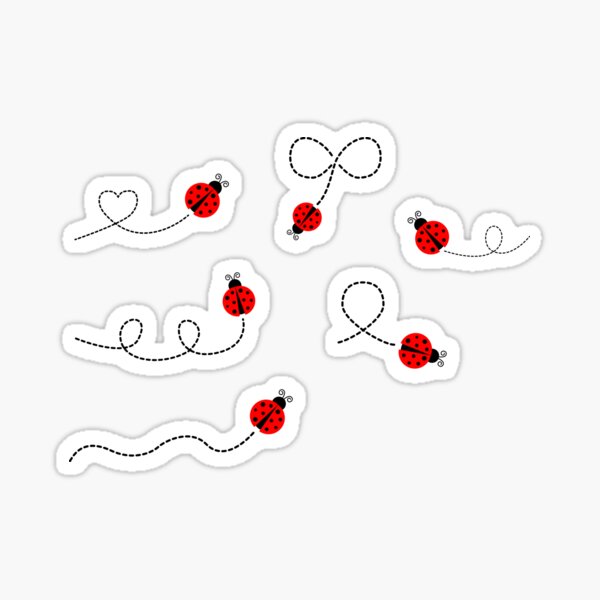 "Ladybugs Stickers Pack." Sticker for Sale by DesignGoodStore | Redbubble