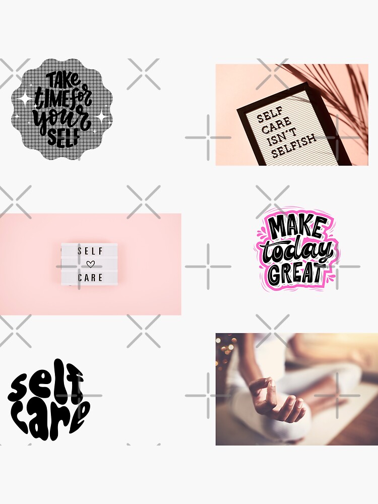"Self Care Stickers pack of 6" Sticker for Sale by Nakikej | Redbubble
