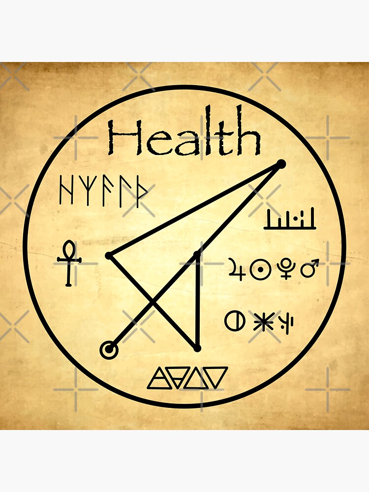 "Talisman for good health on parchment" Sticker for Sale by secretmagic ...