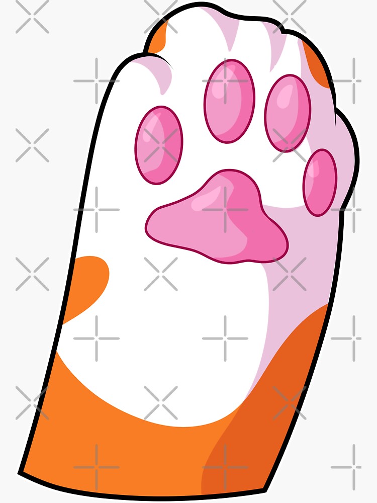 Pegatina «la linda patita de un gato saludando!» de mayupaint | Redbubble