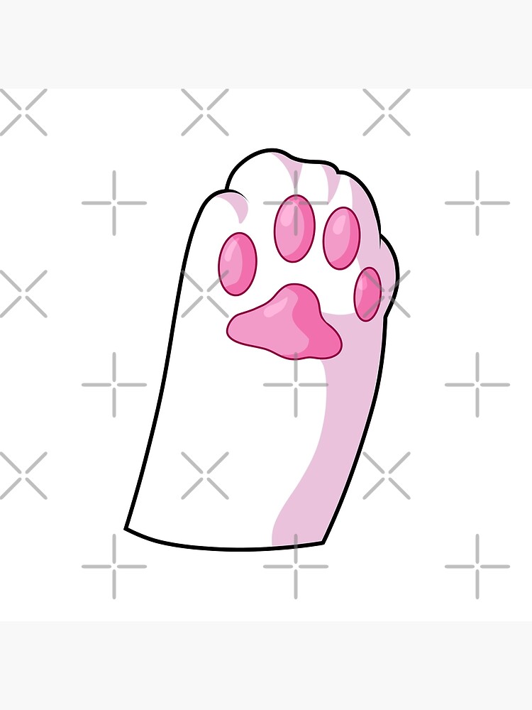 "cute little white cat's paw saying hello!" Poster for Sale by ...