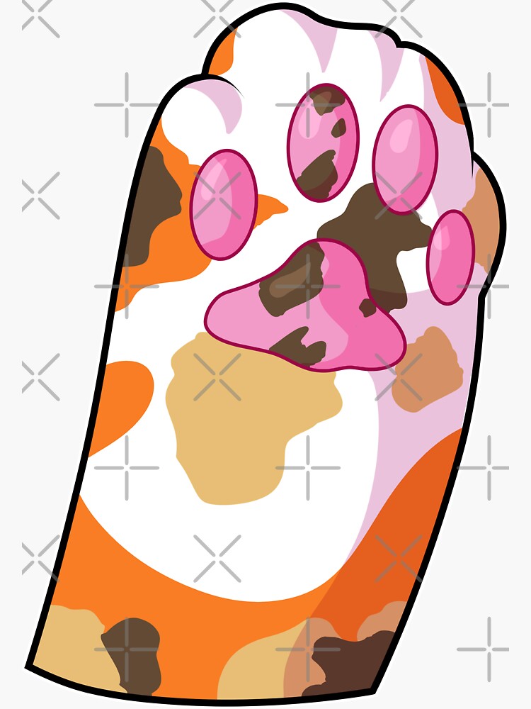 "cute little calico cat's paw saying hello!" Sticker for Sale by ...