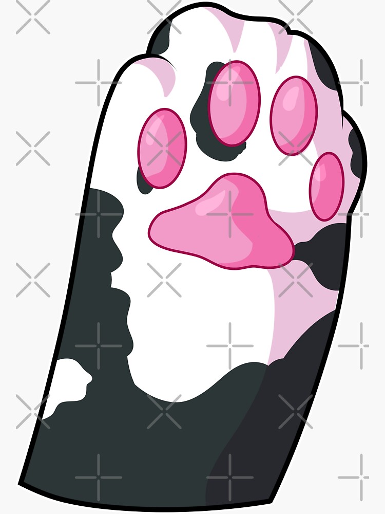 "cute little tuxedo cat's paw saying hello!" Sticker for Sale by ...