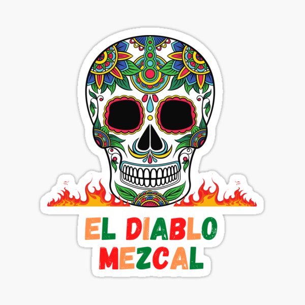 "El Diablo Mezcal! Colorful Day of the Dead Design" Sticker for Sale by ...