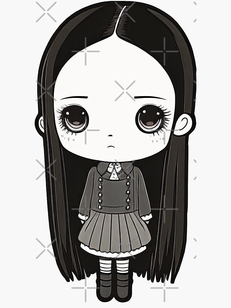 "Wednesday Addams, Anime, kawaii " Sticker for Sale by selektronik ...