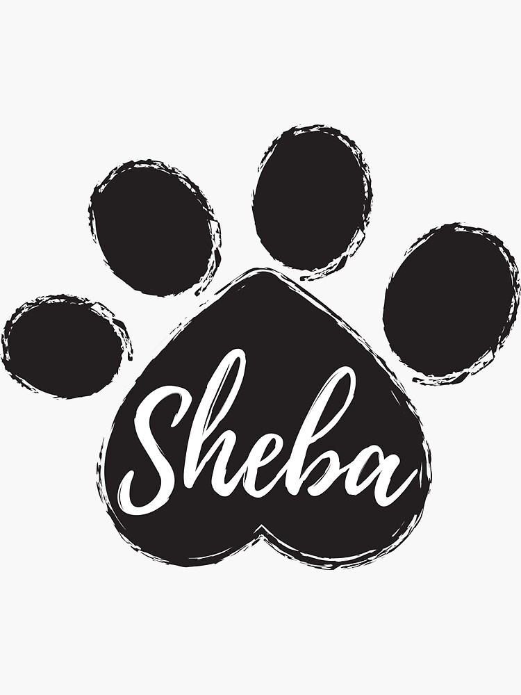 "Sheba Dog Name In Love Pet Paw | Heart Cute Animal Doggy" Sticker for ...