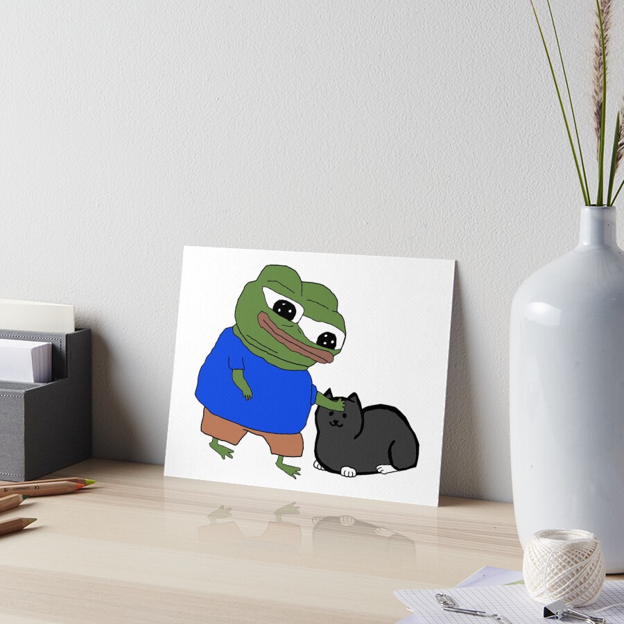 "Gatze, Gatze Streicheln or Pepe pets cat meme" Art Board Print for ...