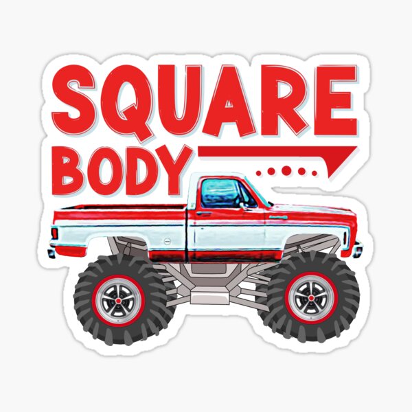 "Crusher Trucks 4x4 Short Bed Square Body Pickup Truck" Sticker for ...