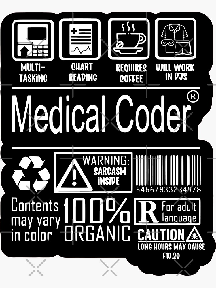 "Medical Coder" Sticker for Sale by CraftyCoderChic | Redbubble