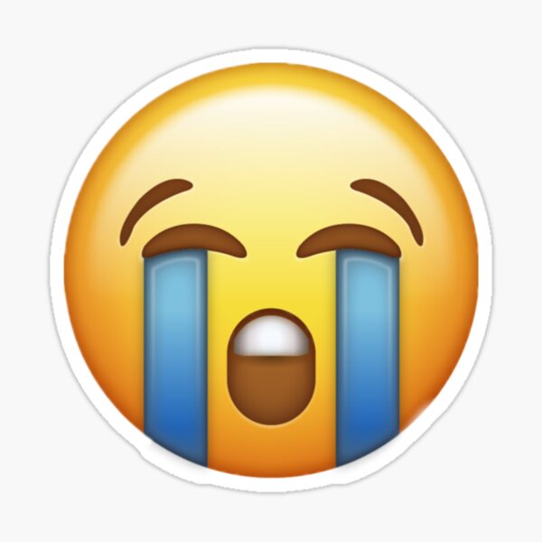 "Crying Emoji" Sticker for Sale by valeng03 | Redbubble