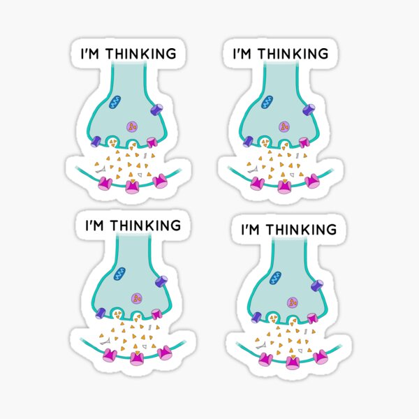 "I'm Thinking Synapse Neuroscience Pack" Sticker for Sale by illustArt | Redbubble