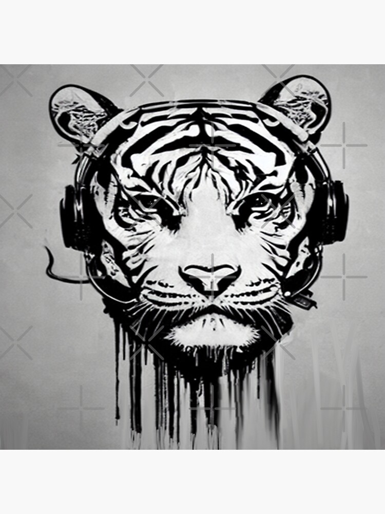 "Dj Tiger, Black and gray, street art" Poster for Sale by ...