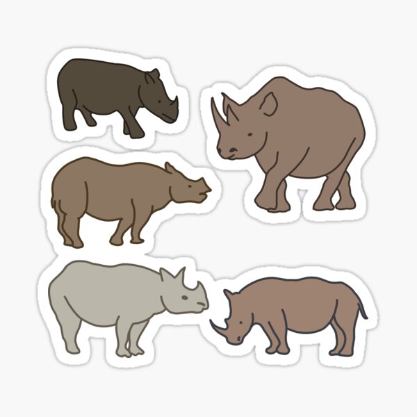 "Rhino Pack" Sticker for Sale by zoocuties | Redbubble
