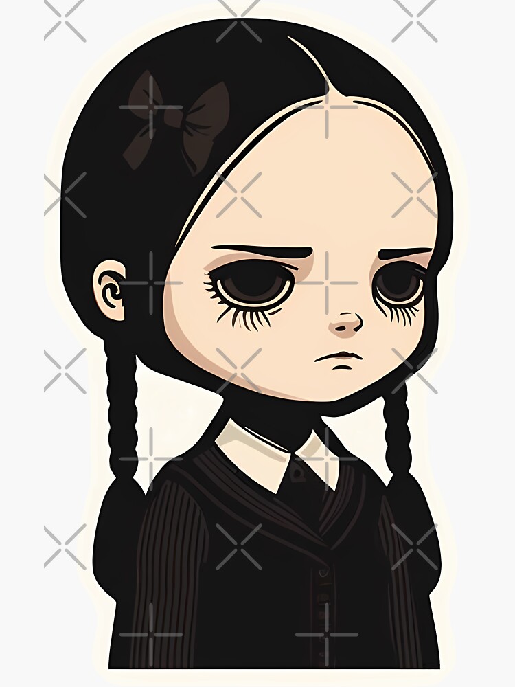 "Wednesday Addams goth sticker" Sticker for Sale by room105 | Redbubble