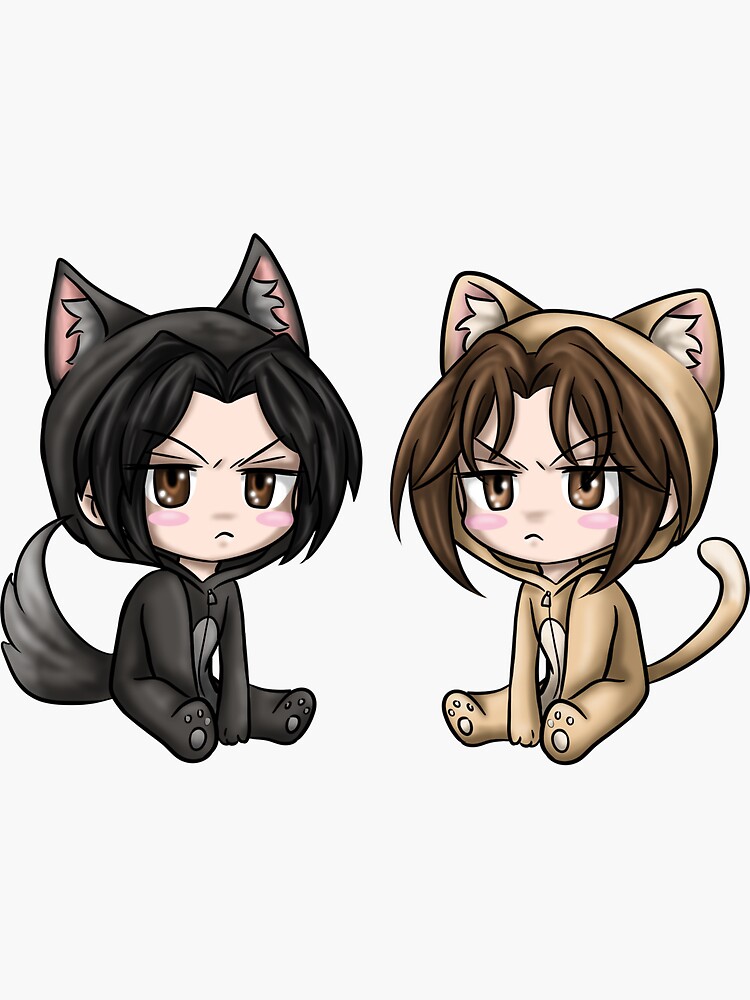 "Feng Xin and Mu Qing dog and cat Chibi" Sticker for Sale by ...