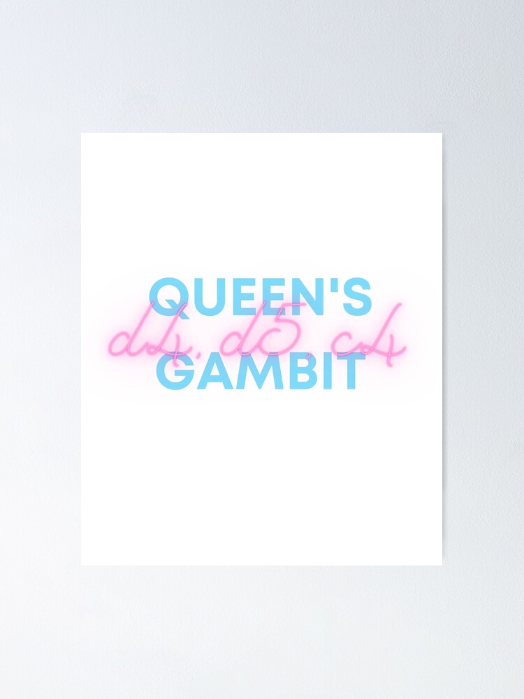 "Queen's Gambit Move (Chess Word Art)" Poster for Sale by shminoa ...