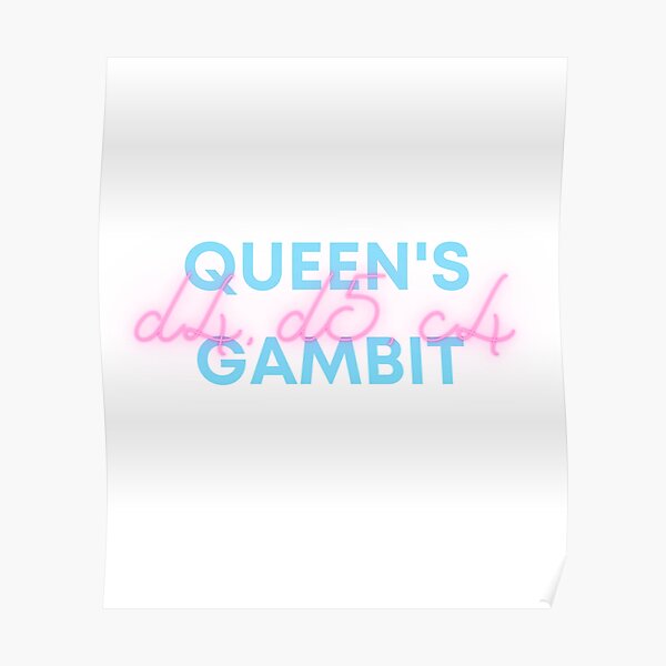 "Queen's Gambit Move (Chess Word Art)" Poster for Sale by shminoa ...