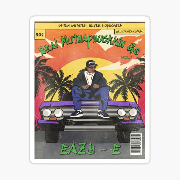 "eazy e real gs comic art" Sticker for Sale by 07Rahulbhagat | Redbubble