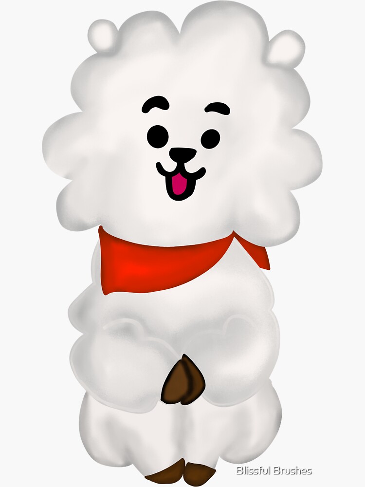 "Jin - bt21 realistic character (RJ)" Sticker for Sale by ...