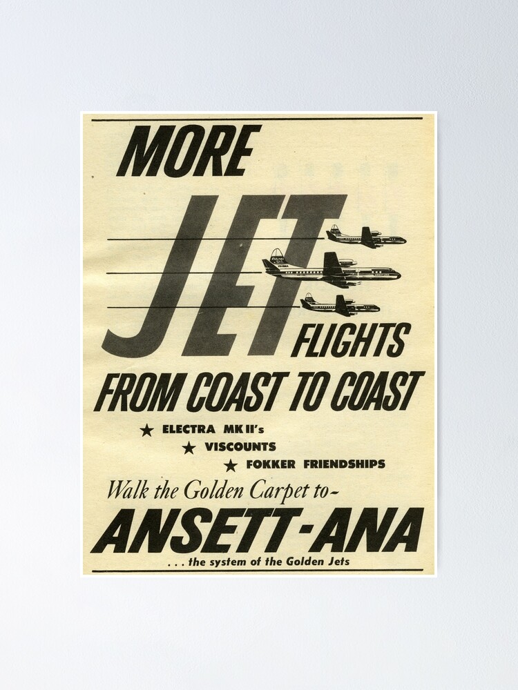 "Ansett ANA Australias 1960s Airliner ! " Poster by taspaul | Redbubble