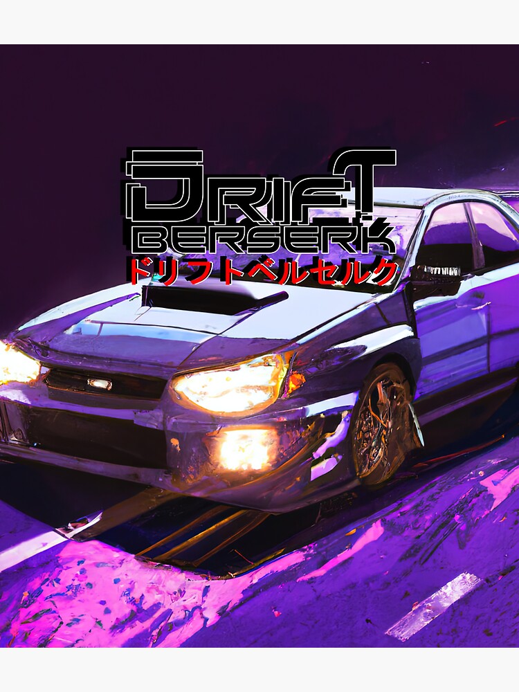 "//Drift-Berserk Design - Neon city racing car No.8" Sticker for Sale ...