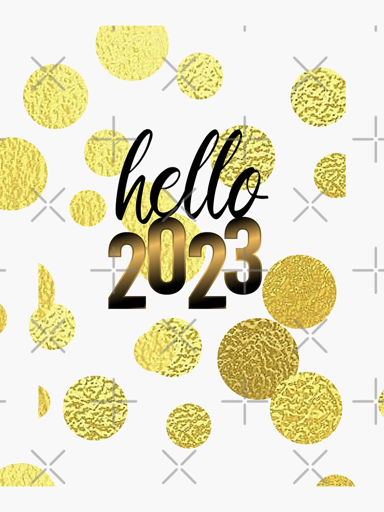 "Hello 2023" Sticker for Sale by JA57 | Redbubble