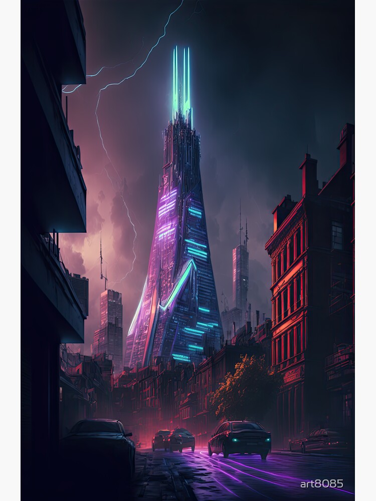 "The Shard London Cyberpunk" Sticker for Sale by art8085 | Redbubble