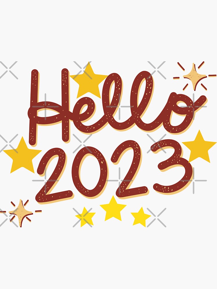 " Hello 2023" Sticker for Sale by JA57 | Redbubble