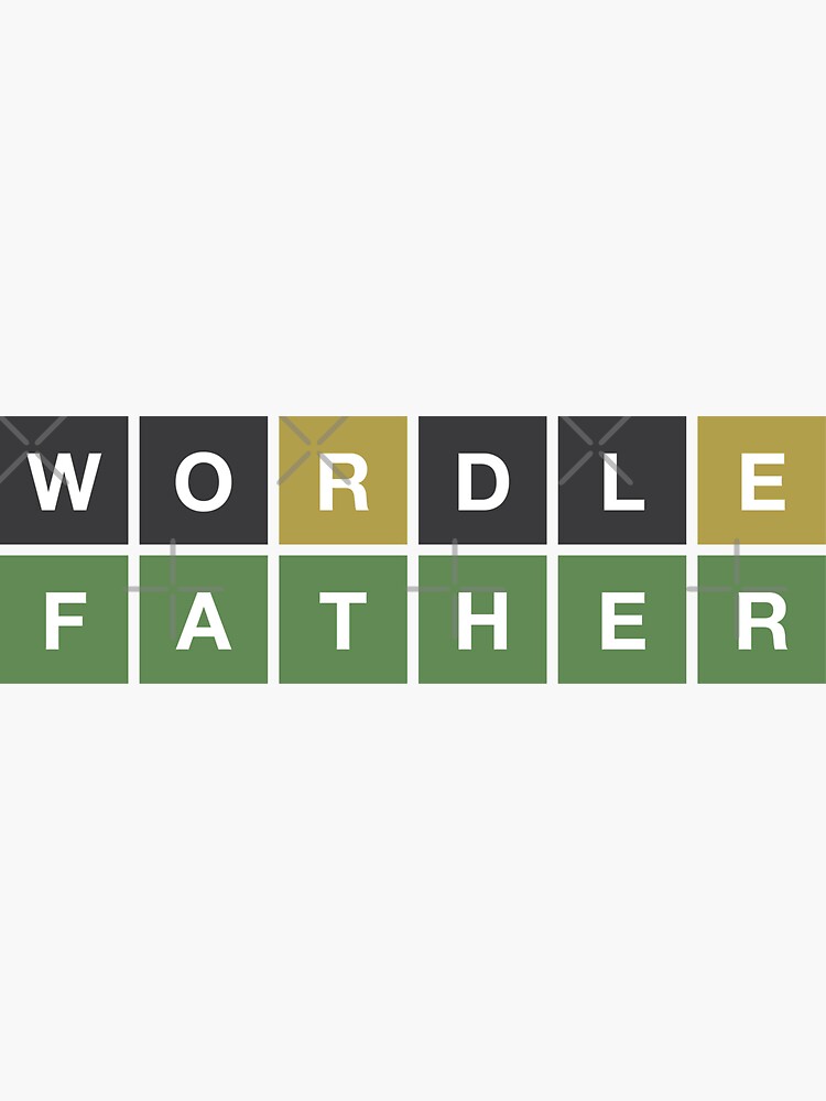 "Wordle Father (Wordle Style)" Sticker for Sale by thegamerloft | Redbubble