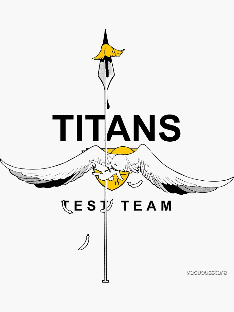 "Titans Test Team (Orange Spear)" Sticker for Sale by vacuousstare ...
