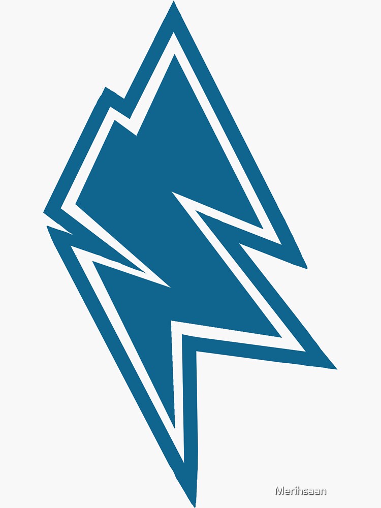 "Blue Lightning Bolt " Sticker for Sale by Merihsaan | Redbubble