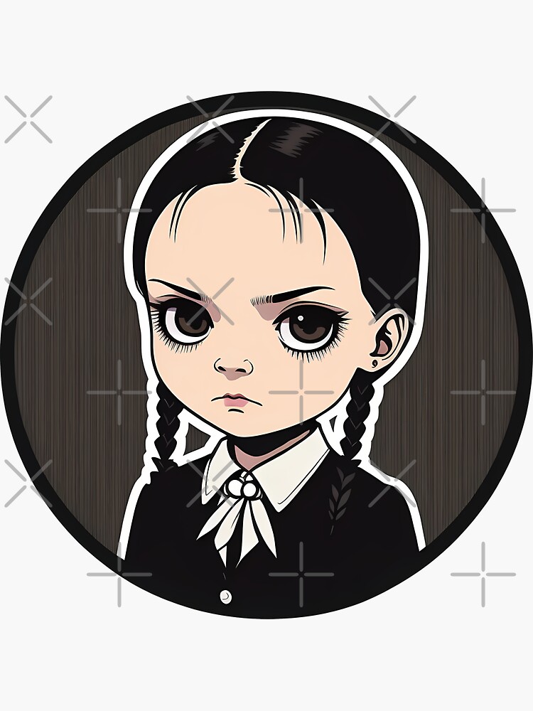"Wednesday Addams big eyes sticker" Sticker for Sale by room105 | Redbubble