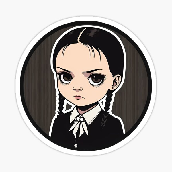 "Wednesday Addams big eyes sticker" Sticker for Sale by room105 | Redbubble