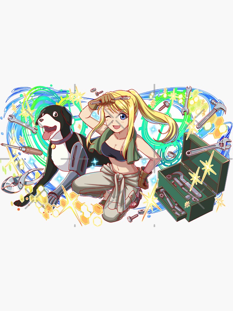 "fullmetal alchemist winry rockbell and den crash fever ready for work ...