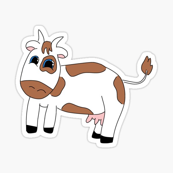 "Cute Cartoon Cow" Sticker for Sale by DoubleZZ | Redbubble