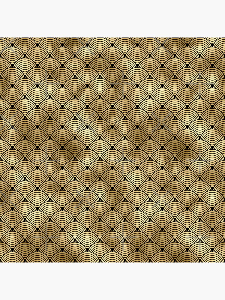 "Art Deco Gold and Obsidian Busy Shell Pattern" Sticker for Sale by ...