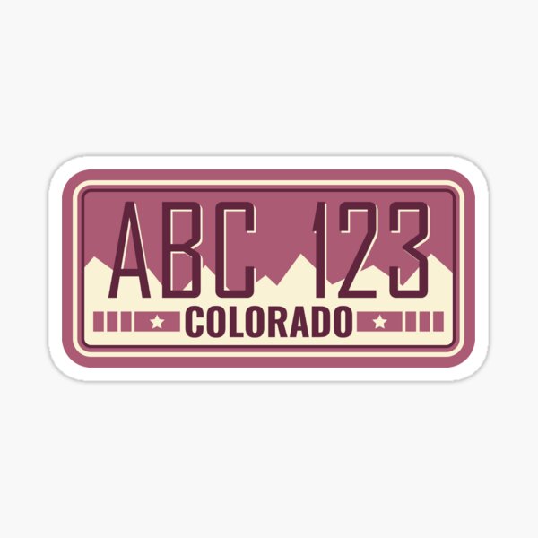 "Automobile License Numbers,colorado" Sticker for Sale by SeniorPrint99 ...