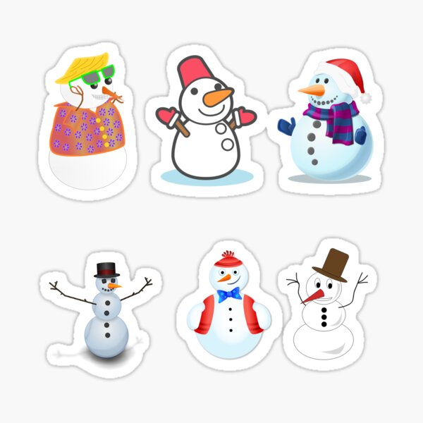 "Christmas snow man sticker pack" Sticker for Sale by Cebawaza | Redbubble