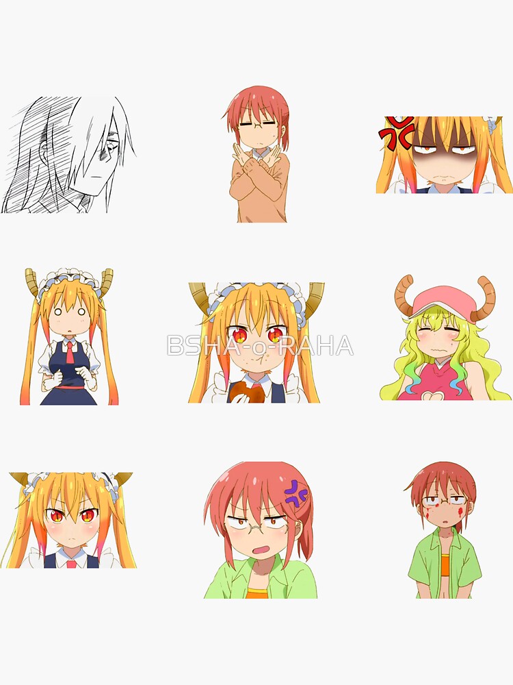 "Miss Kobayashi's Dragon Maid Sticker Pack" Sticker for Sale by BSHA-o ...