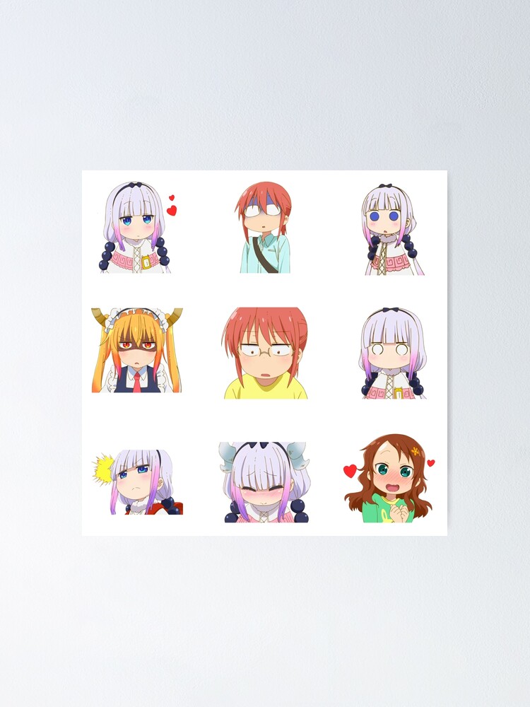 "Miss Kobayashi's Dragon Maid Sticker Pack" Poster for Sale by BSHA-o ...