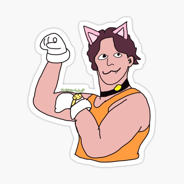 "Catboy Jerma" Sticker for Sale by auggysartstuff | Redbubble