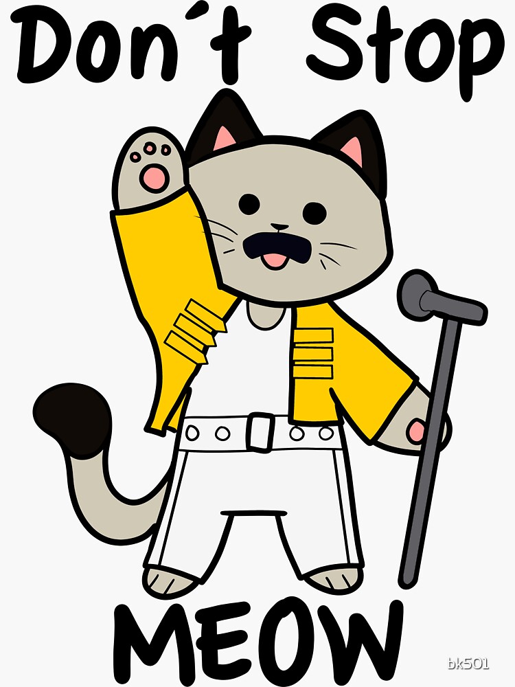 "Don't Stop meow" Sticker for Sale by bk501 | Redbubble