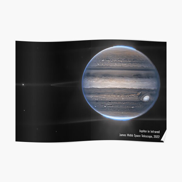 "Jupiter in Infrared, James Webb Space Telescope 2022" Poster for Sale ...