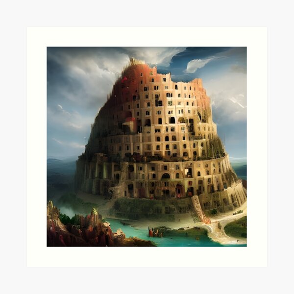 "Tower of Babel, AI Art" Art Print for Sale by Artiface | Redbubble