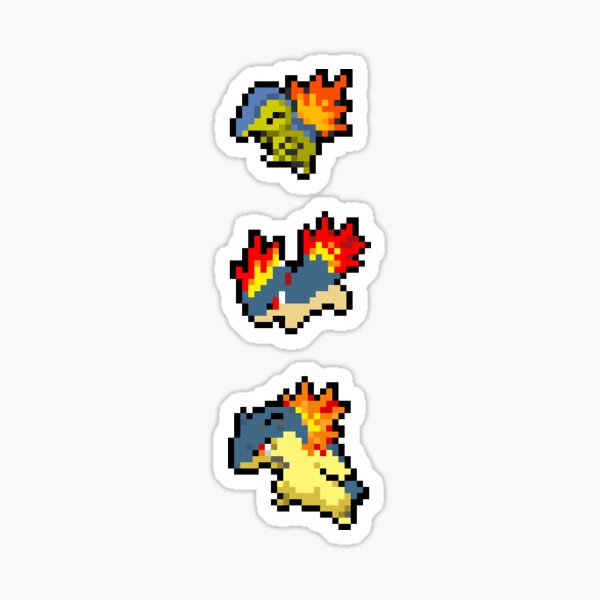 "Cyndaquil, Quilava, Typhlosion - Pokèmon Jhoto Fire Starter Pixelart ...