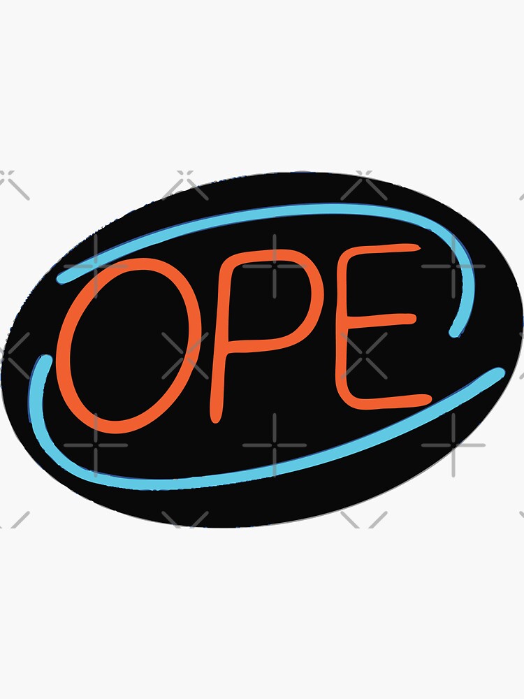 "Ope" Sticker by Qualiesin | Redbubble