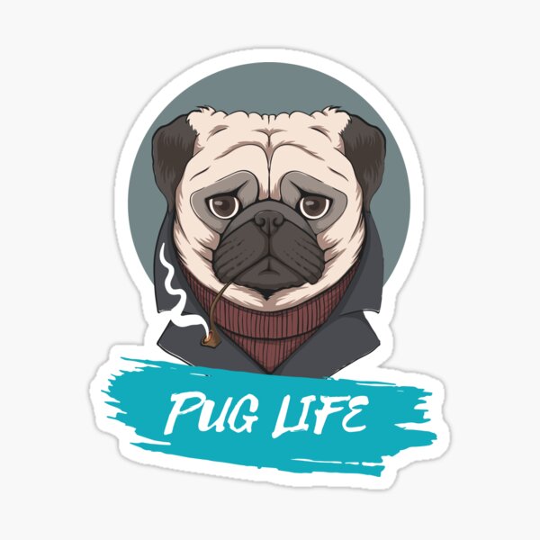 "Pug Life | Cute Pug Design" Sticker for Sale by LivingCreaturez ...